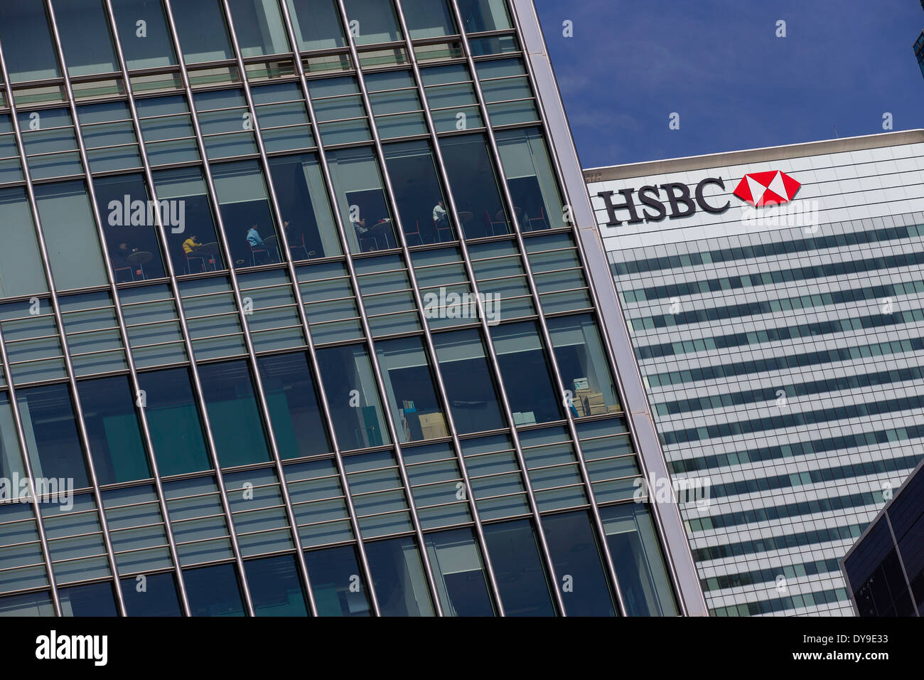 UK, London : A picture shows the headquarters of HSBC Holdings Plc in Canary Wharf in London on ...