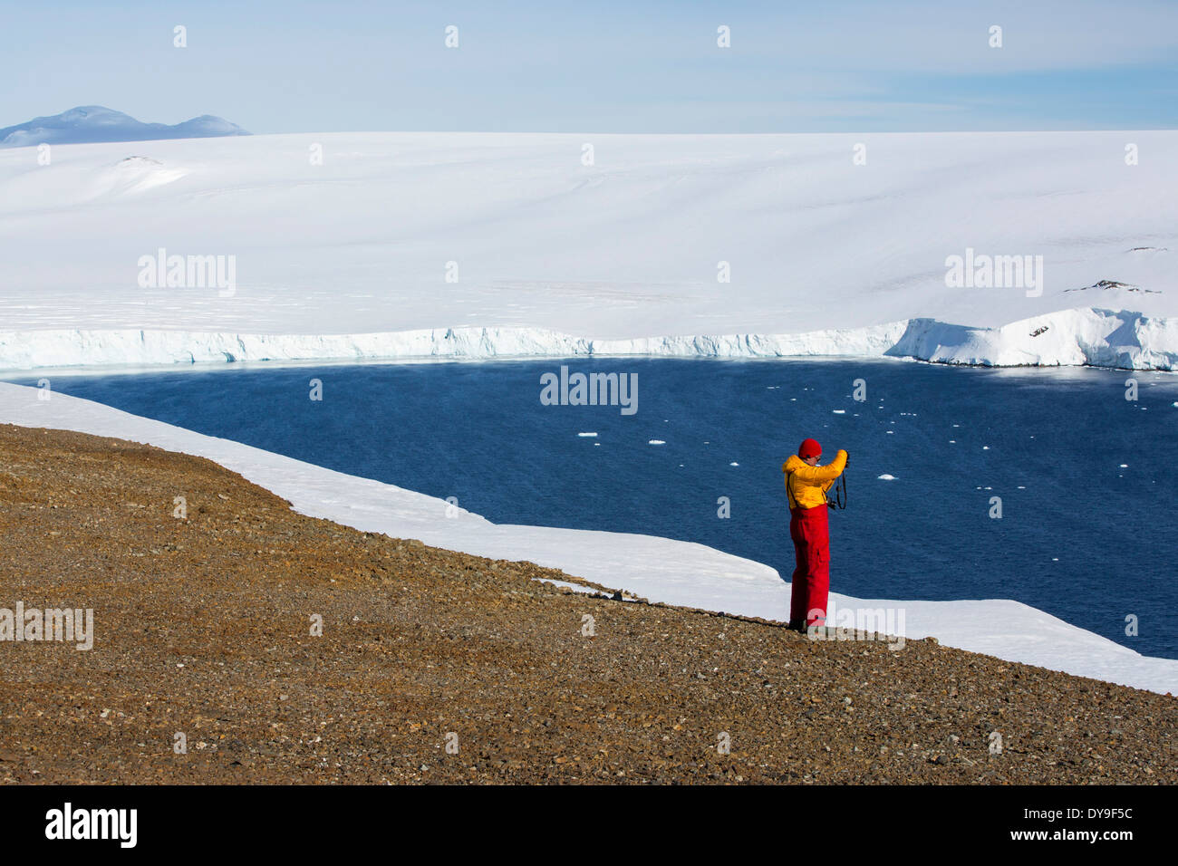 Mountain peaks on Joinville Island just off the Antarctic Peninsular ...