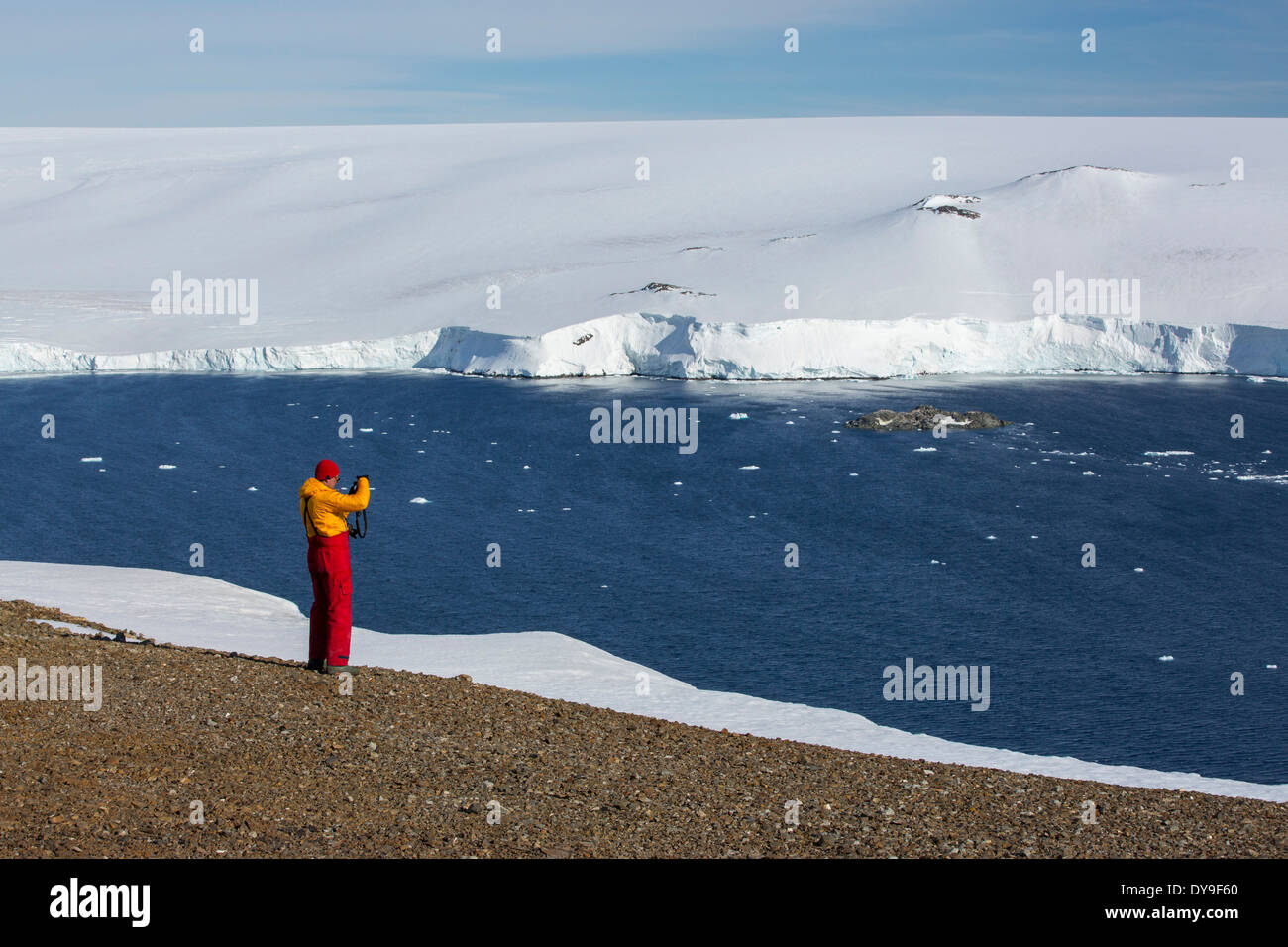 Mountain peaks on Joinville Island just off the Antarctic Peninsular ...