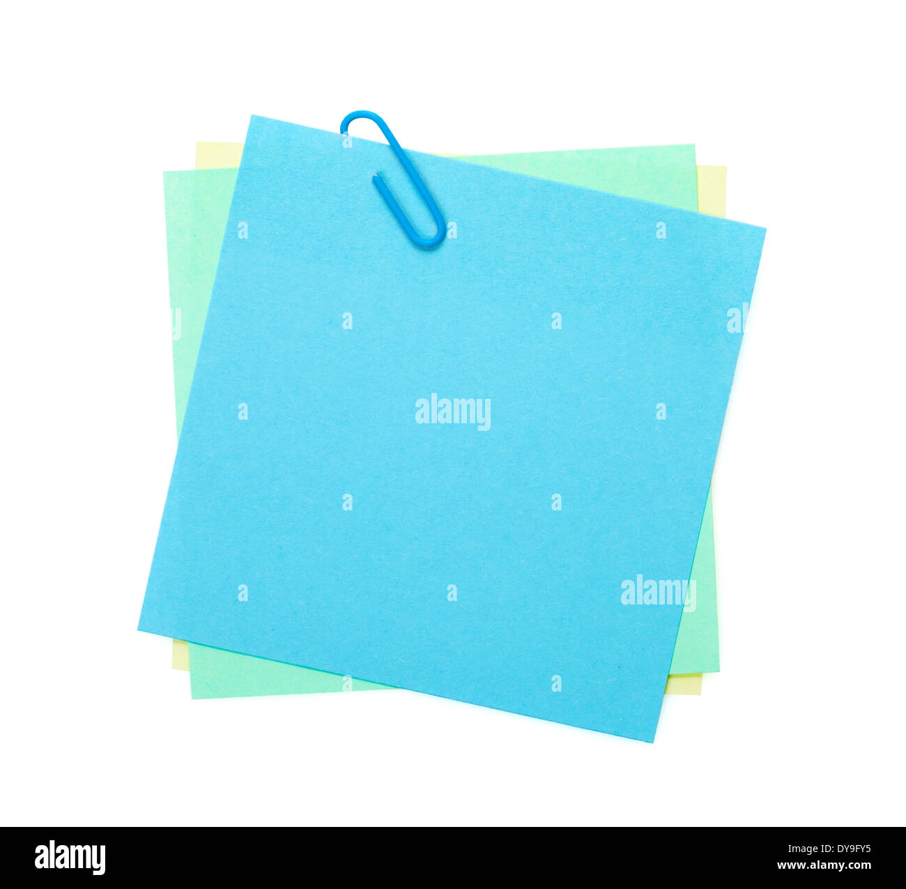 Colorful post-it notes with clip. Isolated on white background Stock ...