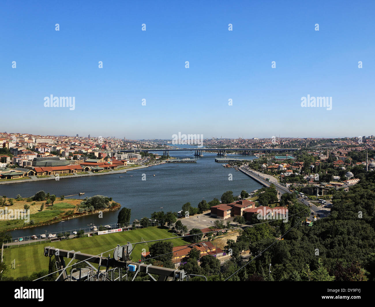 Istanbul seen from the top of Pierre Loti Hill with the Golden Horn in ...