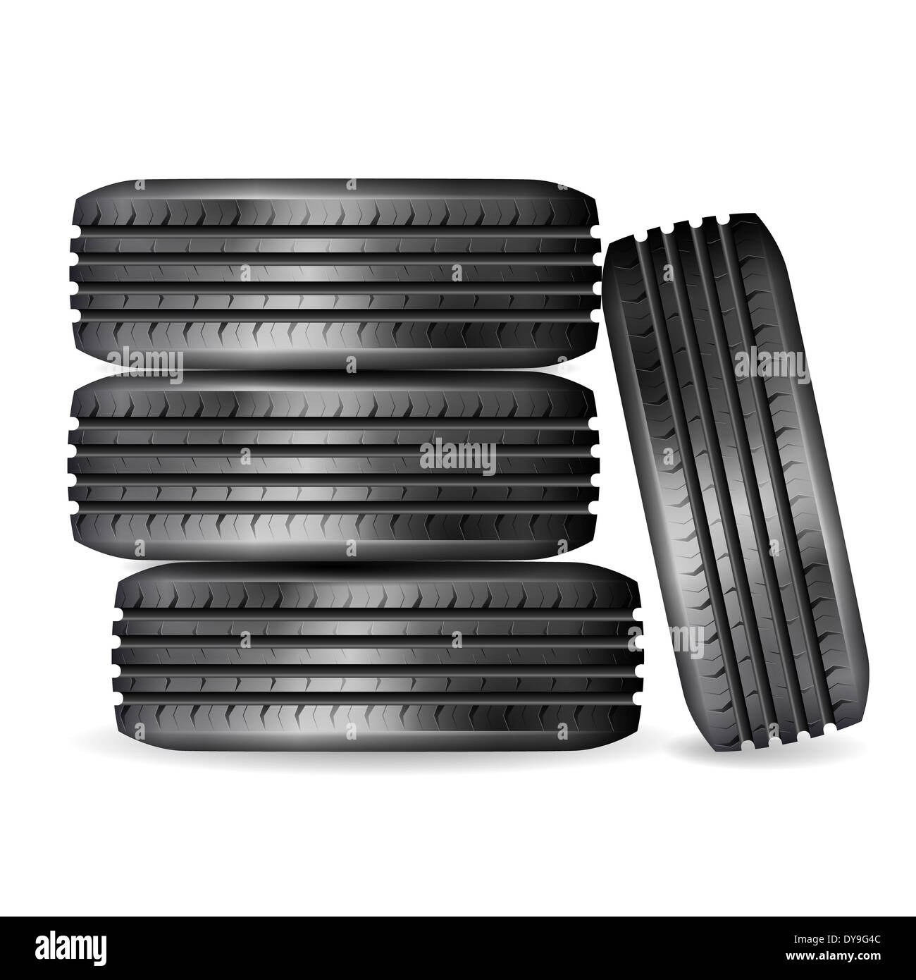 Four Tires, isolated on white background Stock Photo - Alamy
