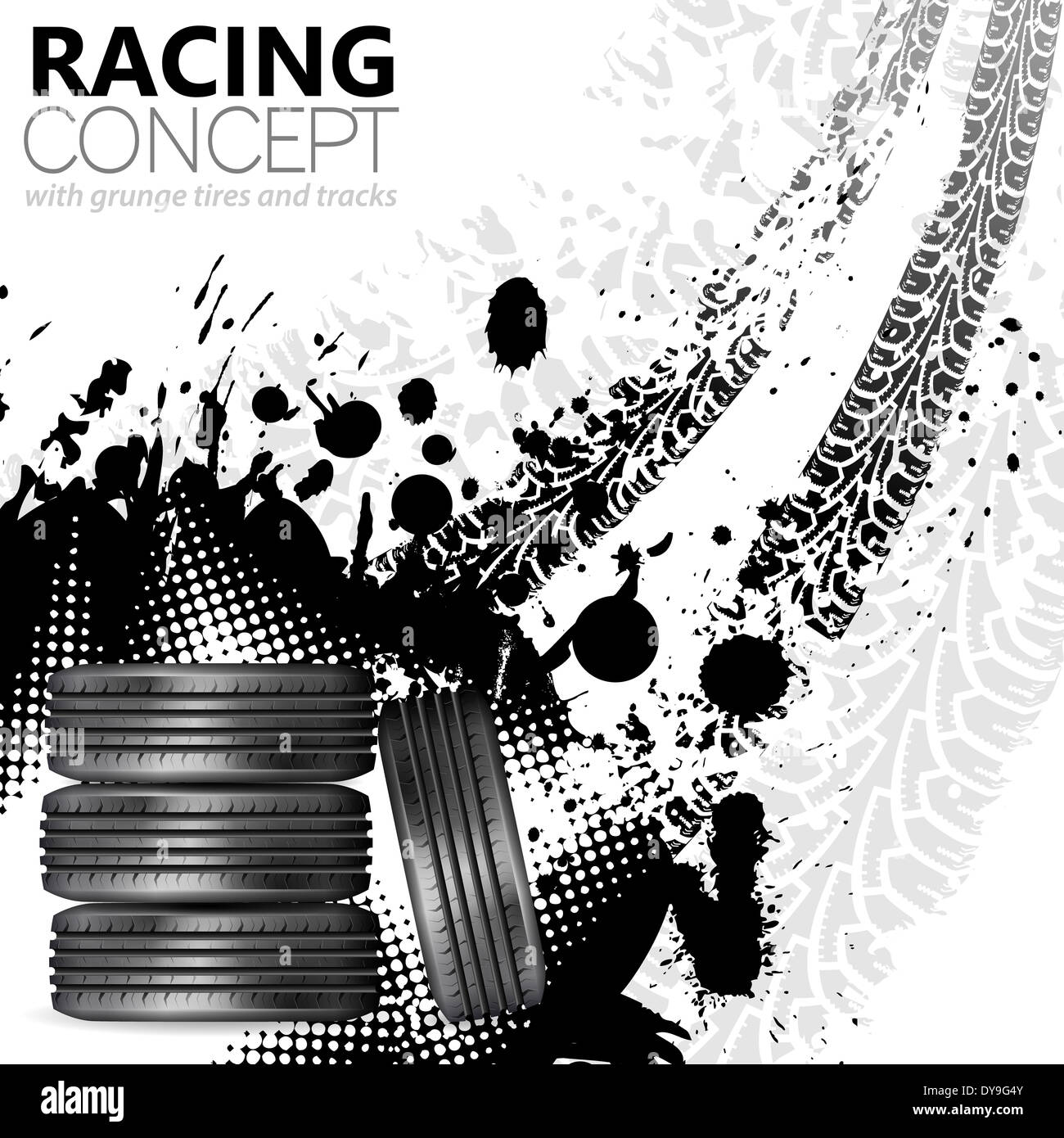 Racing Concept - Tires and Tracks, grunge background Stock Photo - Alamy