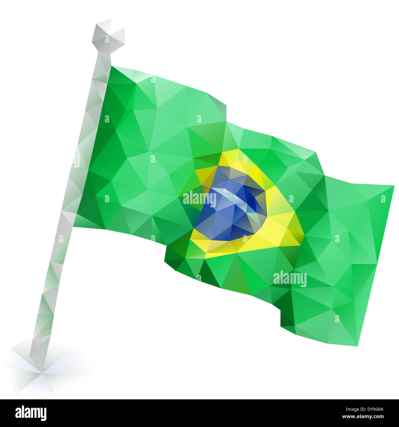 Flag Brazil in Mosaic Triangle Pattern, isolated on white background ...