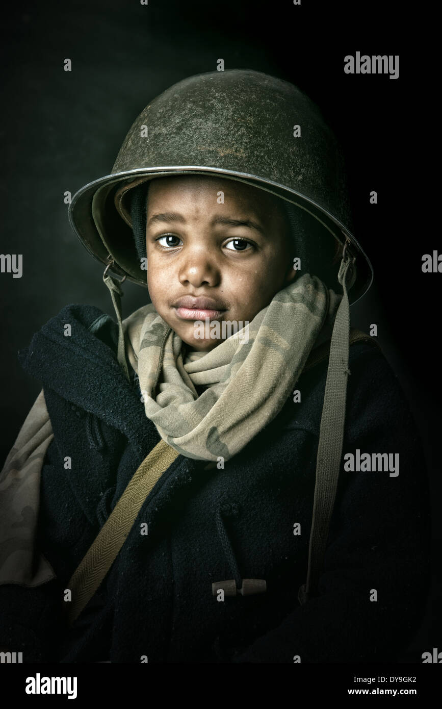 Young boy soldier portrait Stock Photo - Alamy