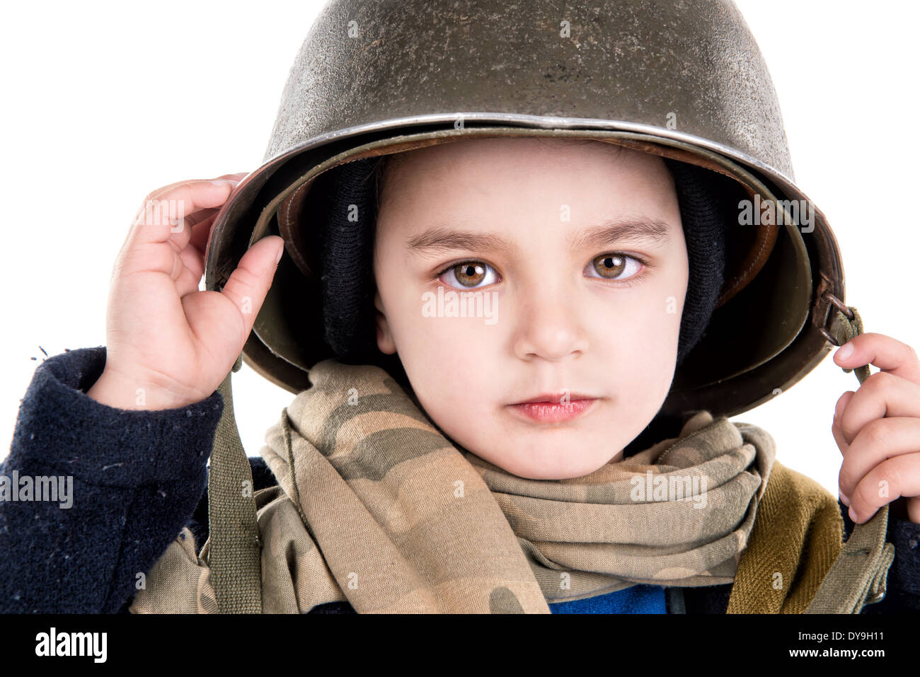 Boy soldier helmet hi-res stock photography and images - Alamy