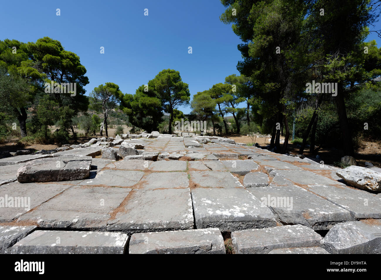 Limestone pavement monumental main propylaia Sanctuary Asklepios ...