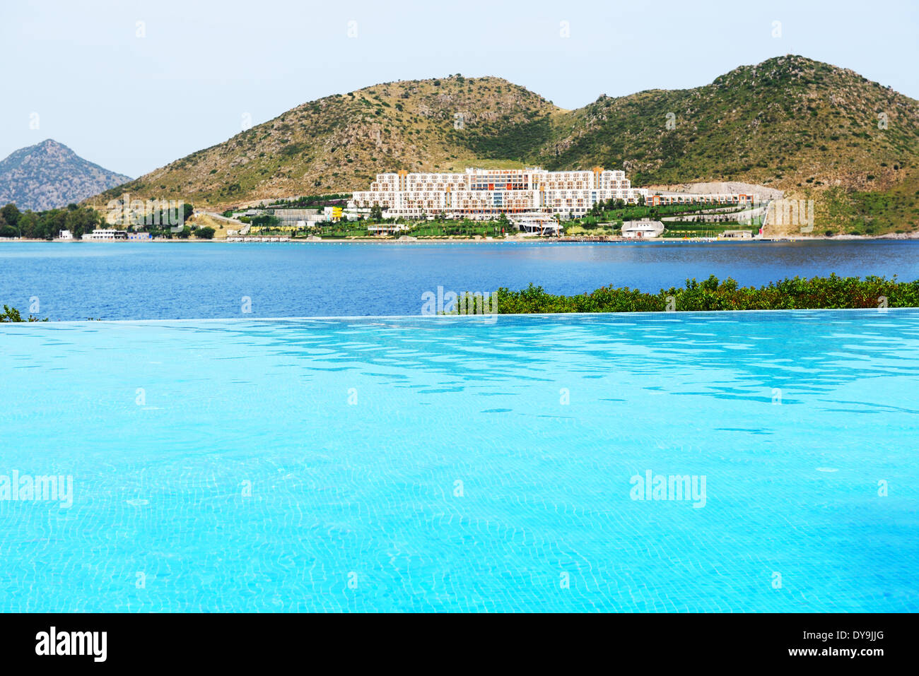 Infinity swimming pool at luxury hotel, Bodrum, Turkey Stock Photo - Alamy