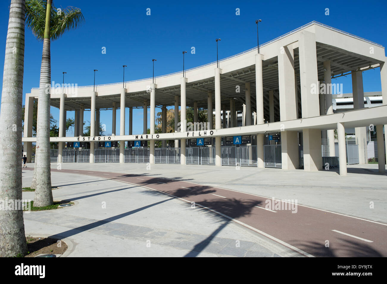 Maracana football soccer stadium grounds and entrance in Rio de Janeiro ...