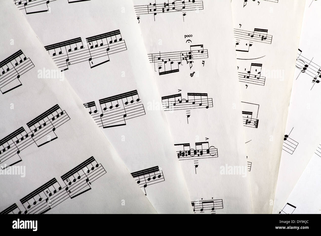Detail of some musical notes on a music sheet Stock Photo - Alamy