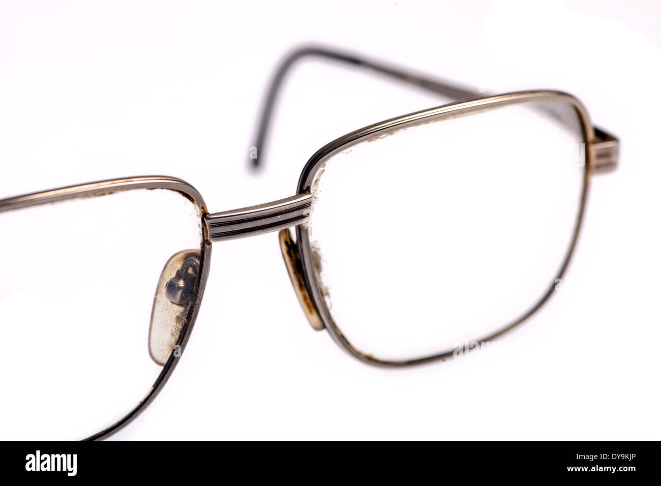 A pair of used glasses, isolated on white Stock Photo - Alamy