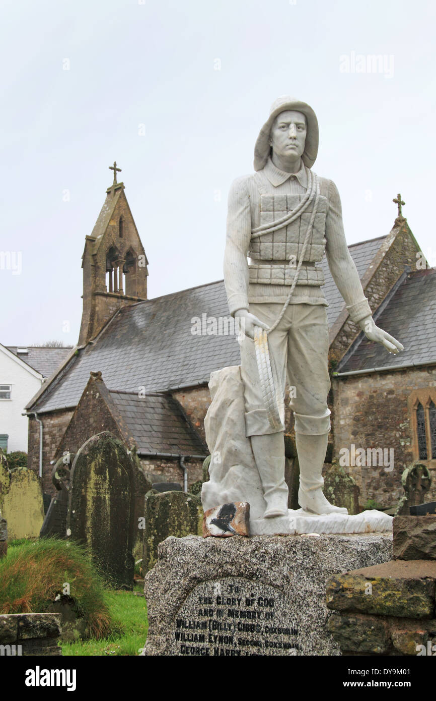 Lifeboat Crew Memorial, St Cattwg's church, Port Eynon, Gower Peninsula ...