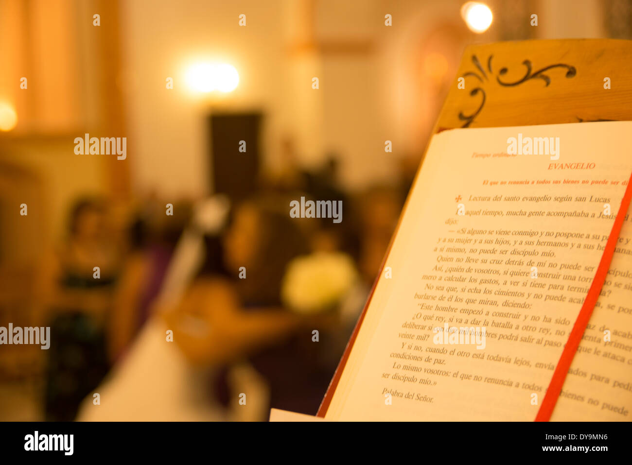 Detail of the Bible on ceremony of marriage of a bride and groom Stock ...