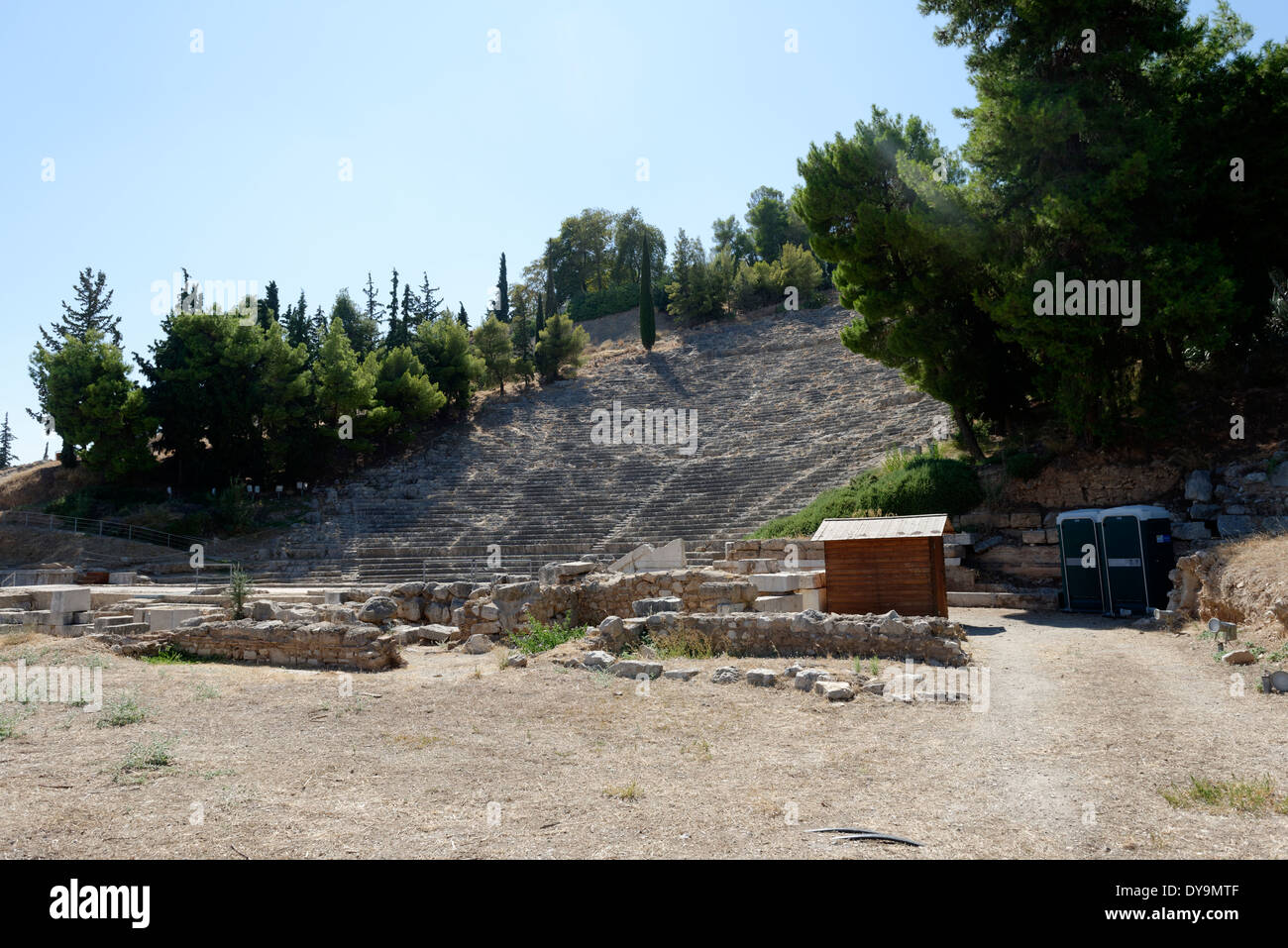 Ancient Greek theatre Argos Peloponnese Greece Cut into side hill ...