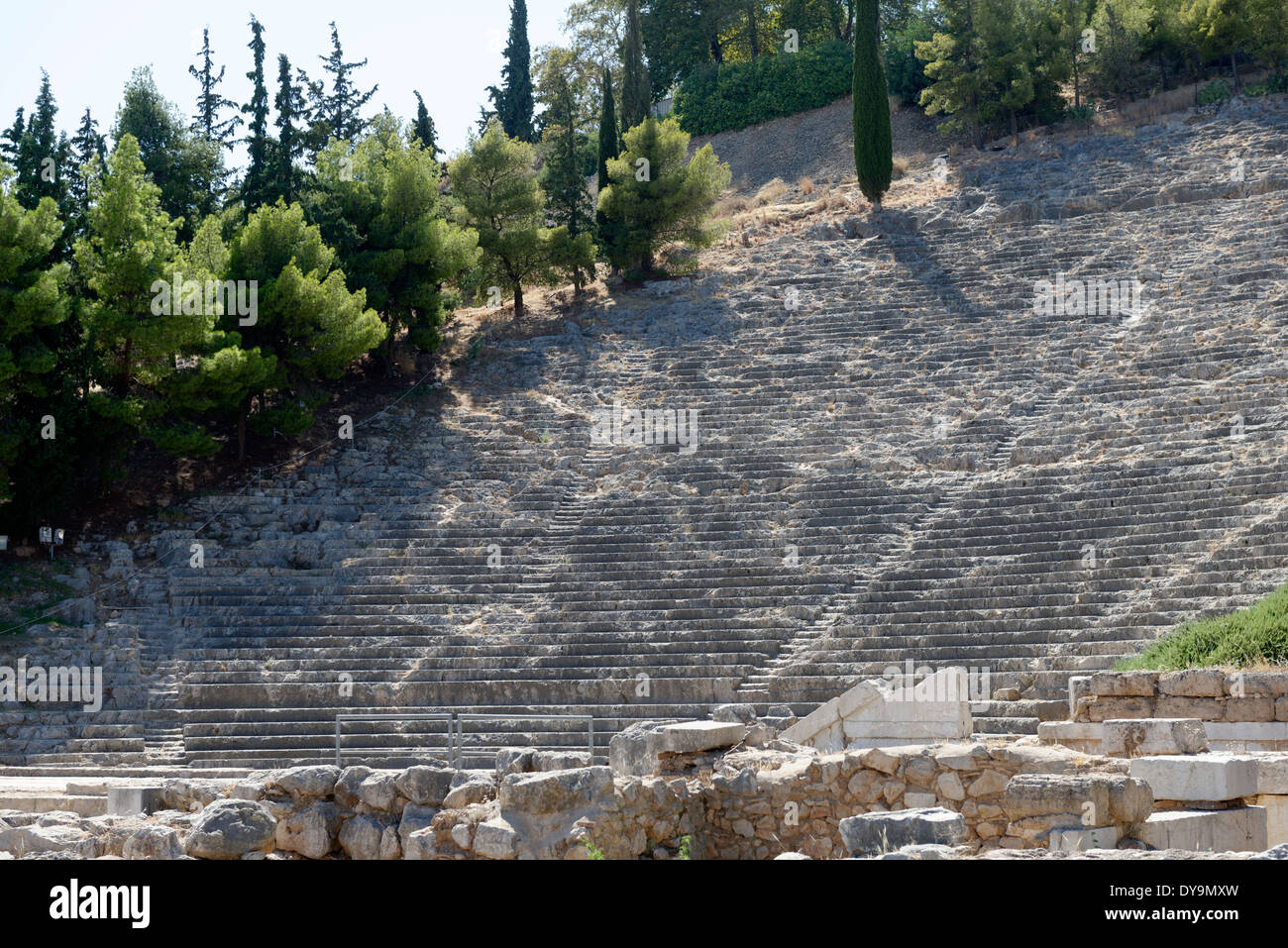 Ancient Greek theatre Argos Peloponnese Greece Cut into side hill ...
