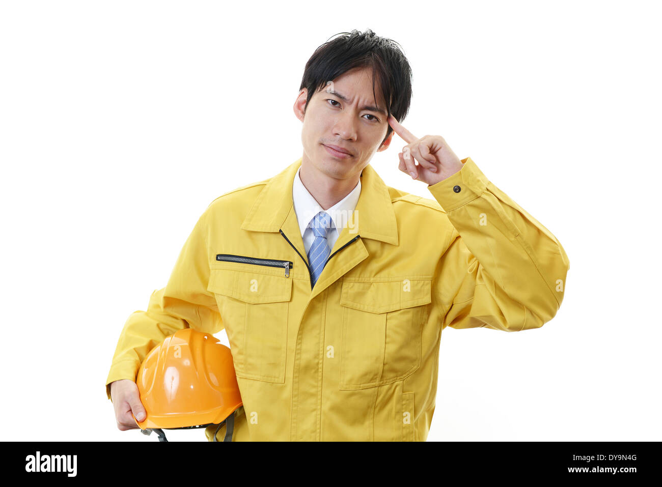 Worker having a headache Stock Photo - Alamy