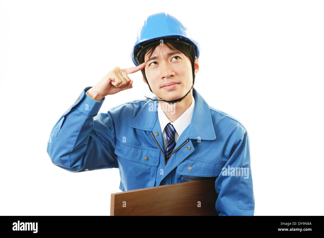 Portrait of tired worker Stock Photo - Alamy