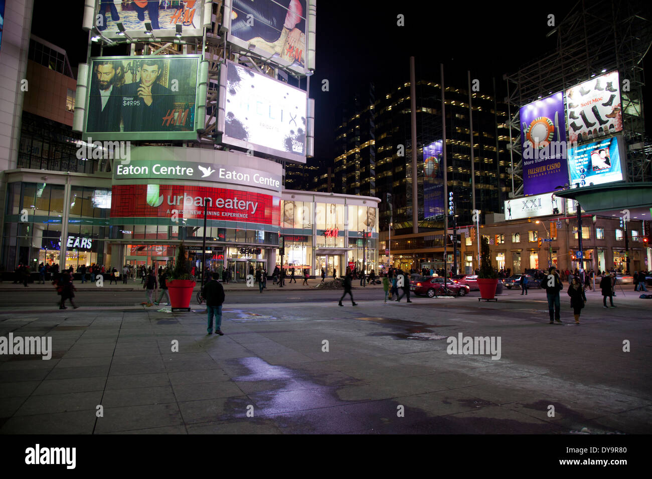 dundas square in toronto at night with lot up billboards Stock Photo ...