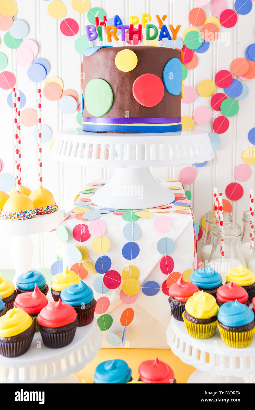 Colorful sweets for kids birthday party celebration Stock Photo - Alamy