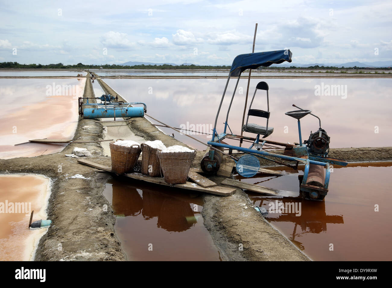 traditional farmer tools and salt in basket Stock Photo - Alamy