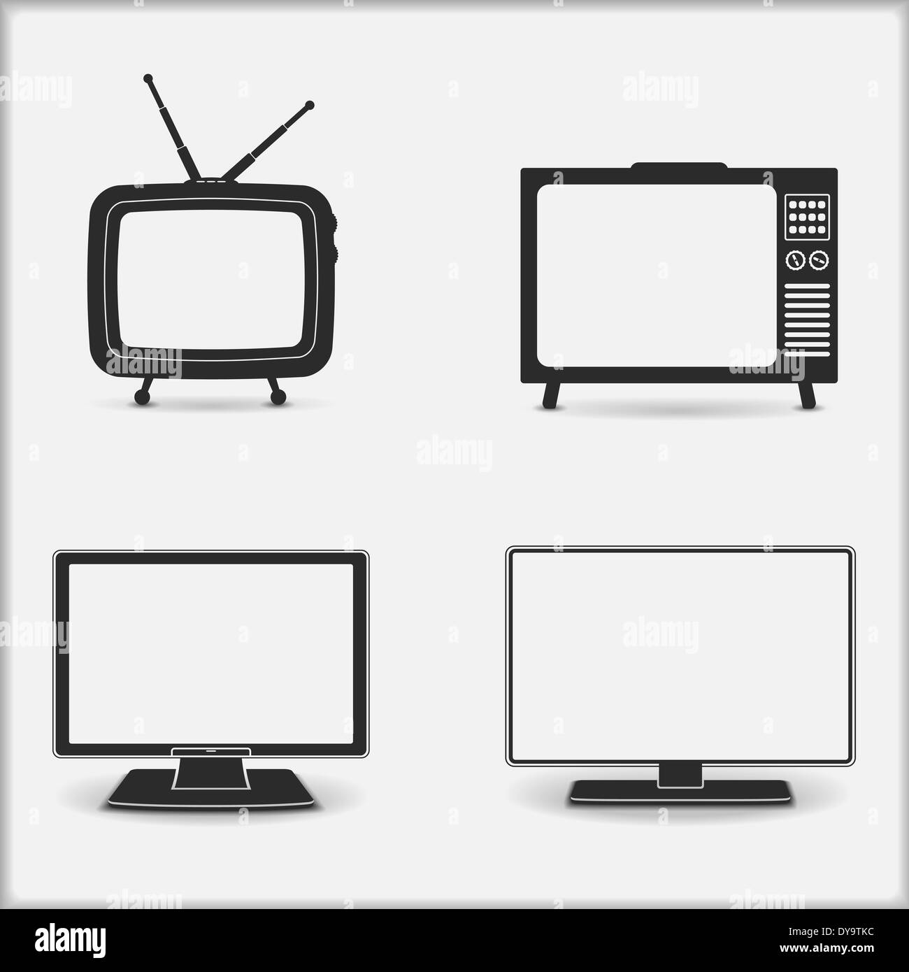 Retro and modern TV icons Stock Photo - Alamy