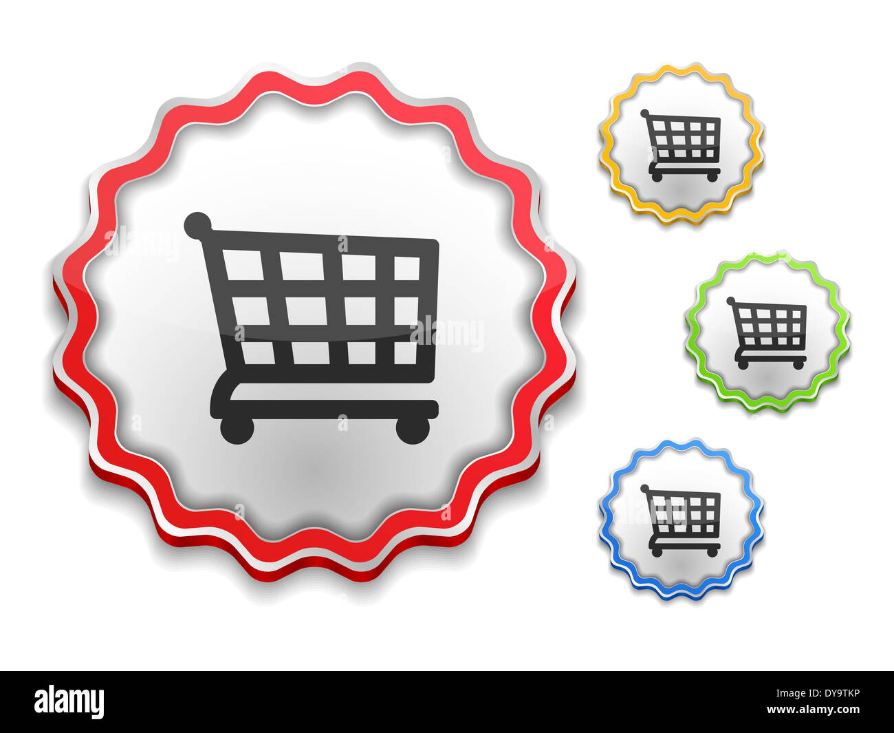 Label with icon of a shopping cart Stock Photo - Alamy