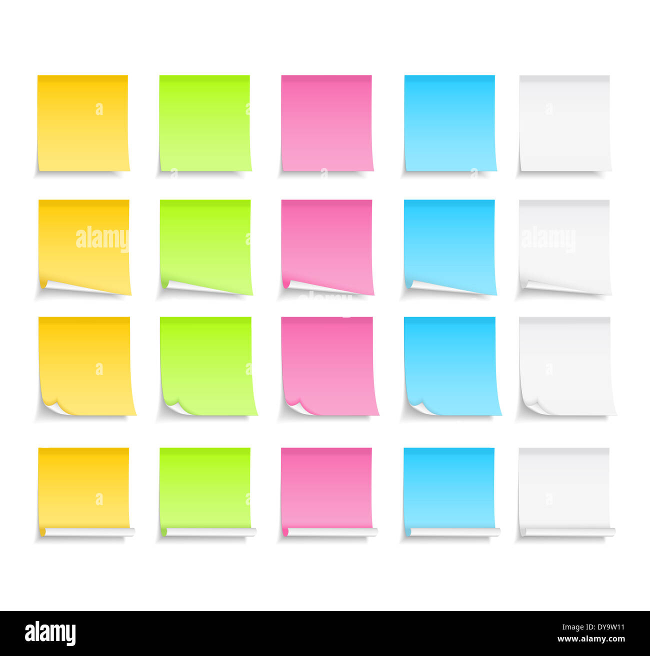 Set of different colored post-it notes Stock Photo - Alamy