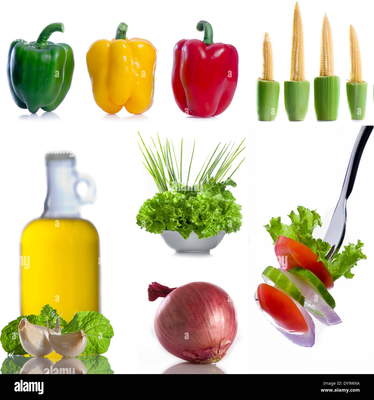 Vegetable theme collage composed of few images Stock Photo - Alamy