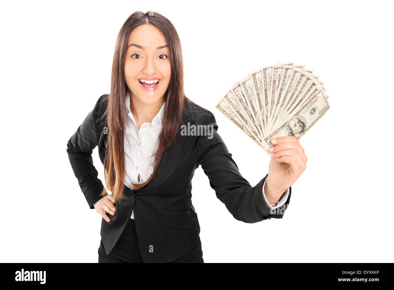 Businesswoman holding money Stock Photo - Alamy Businesswoman holding money Stock Photo - Alamy