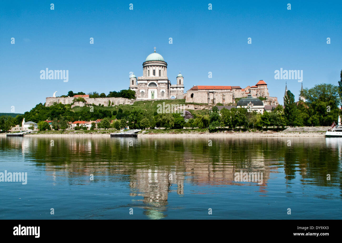 Esztergom with the Basilica close to the Danube in Hungary Stock Photo ...