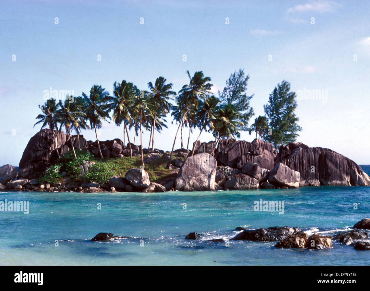 Small tropical island lying off Mahe, Seychelles Stock Photo - Alamy