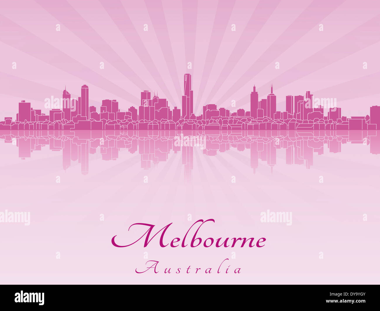 Melbourne skyline in purple radiant Stock Photo - Alamy