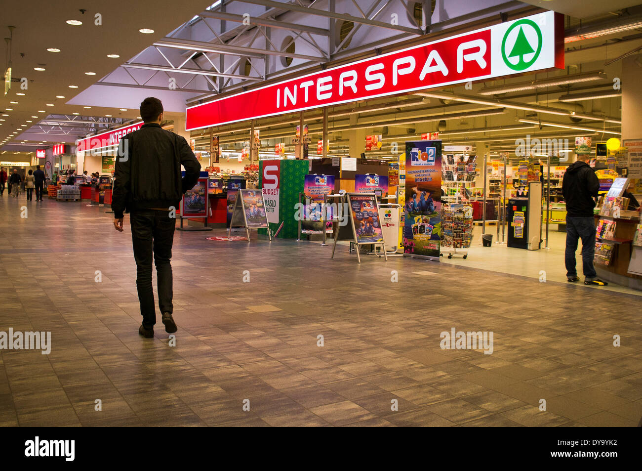 Interspar supermarket, logo, cash Stock Photo - Alamy