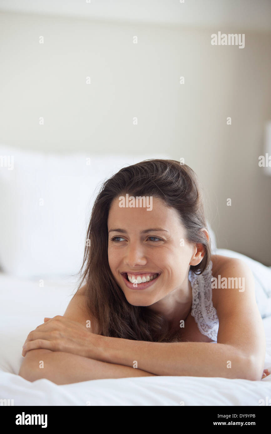 Happy woman turning around on hi-res stock photography and images - Alamy