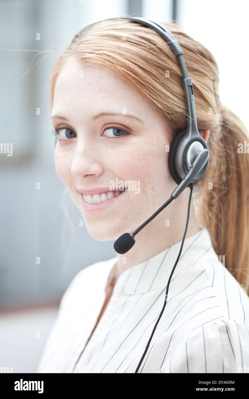 Telemarketer at work Stock Photo - Alamy