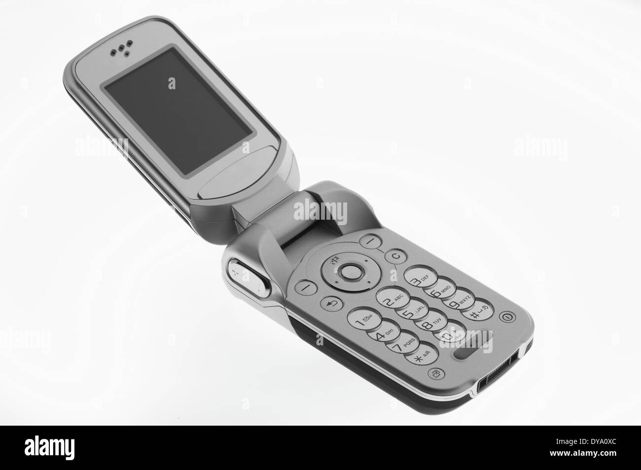 opened mobile phone on white sheet Stock Photo - Alamy