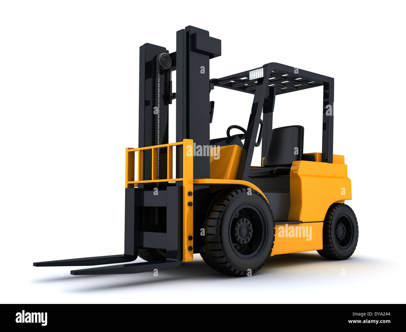 Forklift truck and box (done in 3d Stock Photo - Alamy
