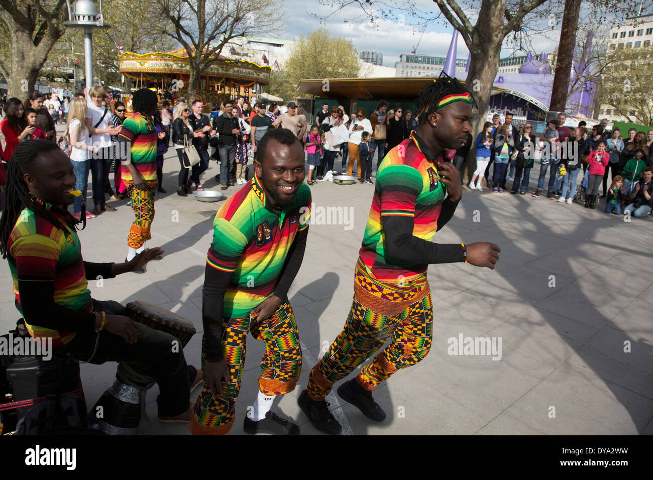 Acrobatics troupe Fanti Acrobat from Ghana entertaining the crowd on ...