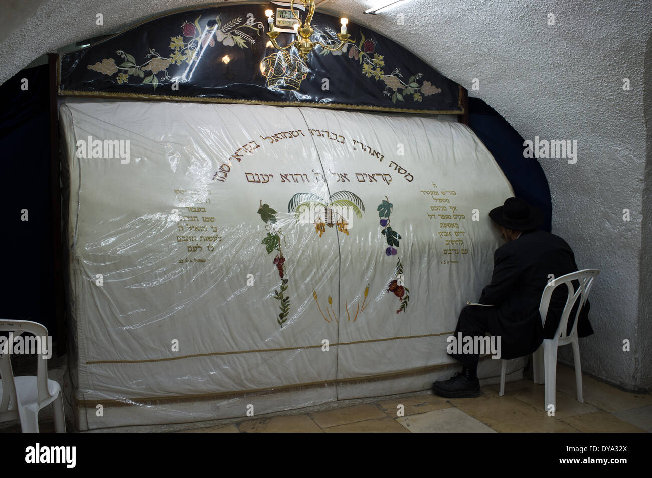 Religious Jews pray at the Tomb of the Prophet Samuel, located in an ...