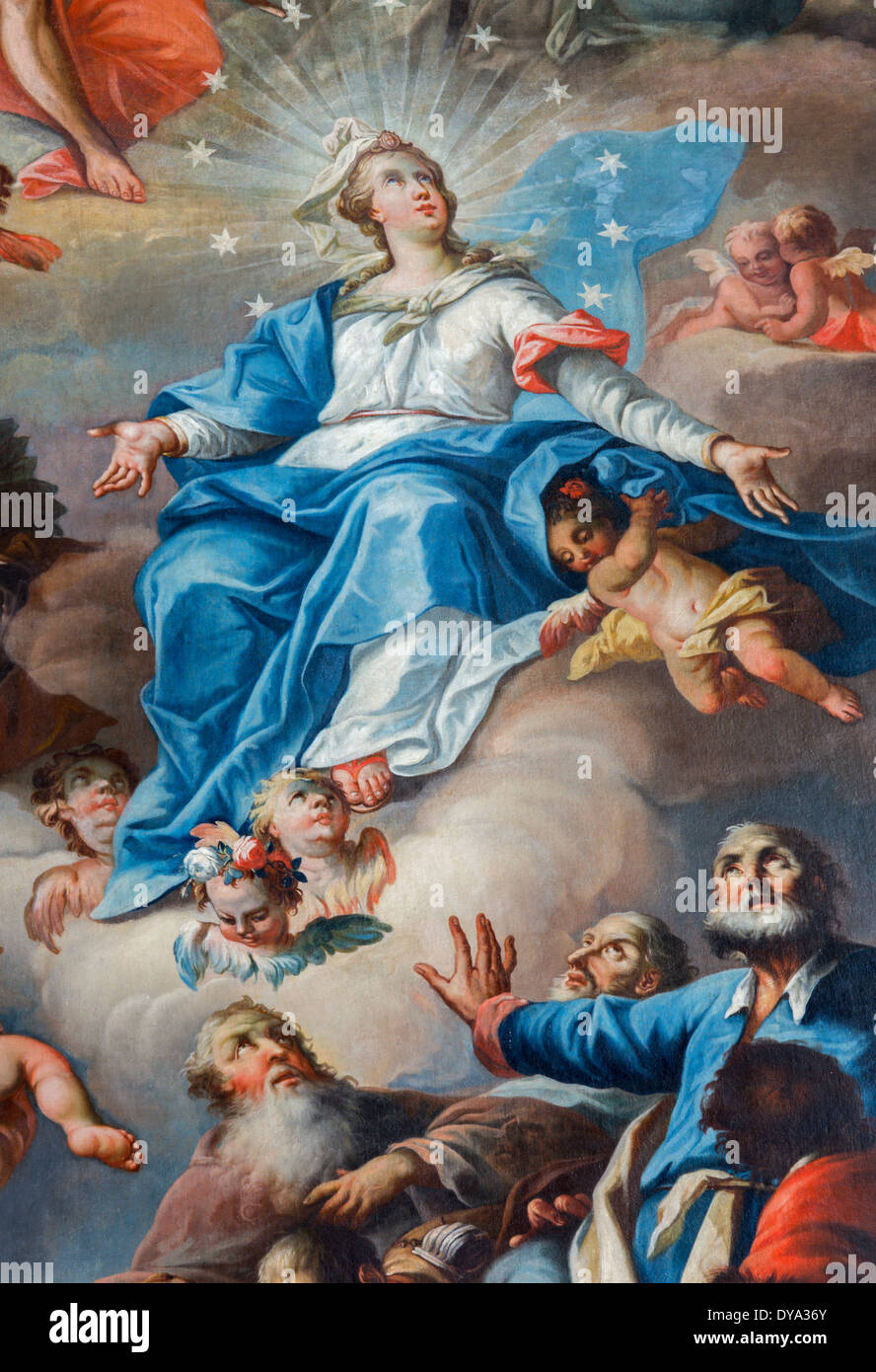 Assumption of Virgin Mary paint from altar of chapel in Saint Anton ...