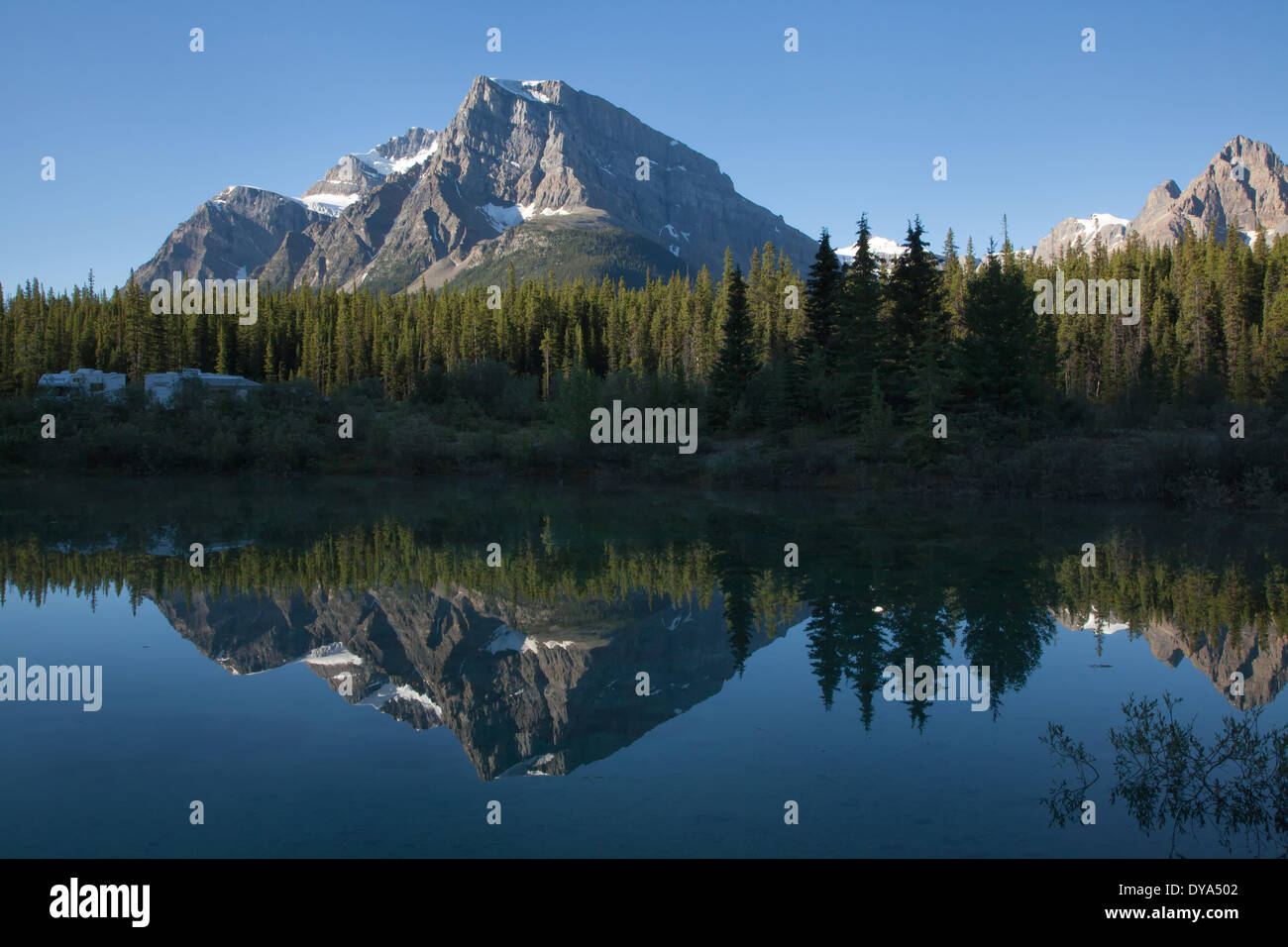 Alberta Banff national park mountains camping site Canada scenery ...