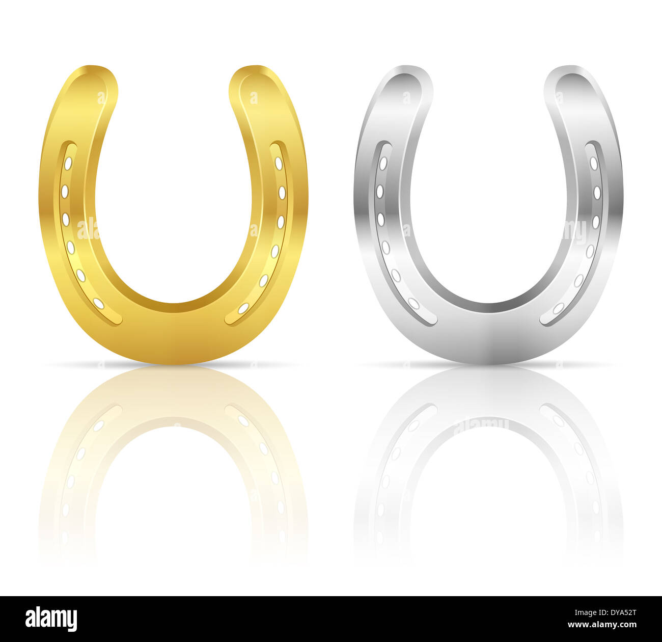 Horseshoe set on a white background Stock Photo - Alamy