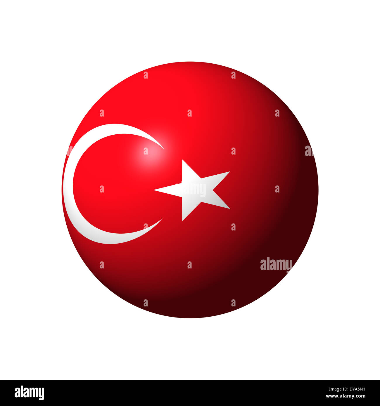 Sphere with flag of Turkey nation Stock Photo - Alamy
