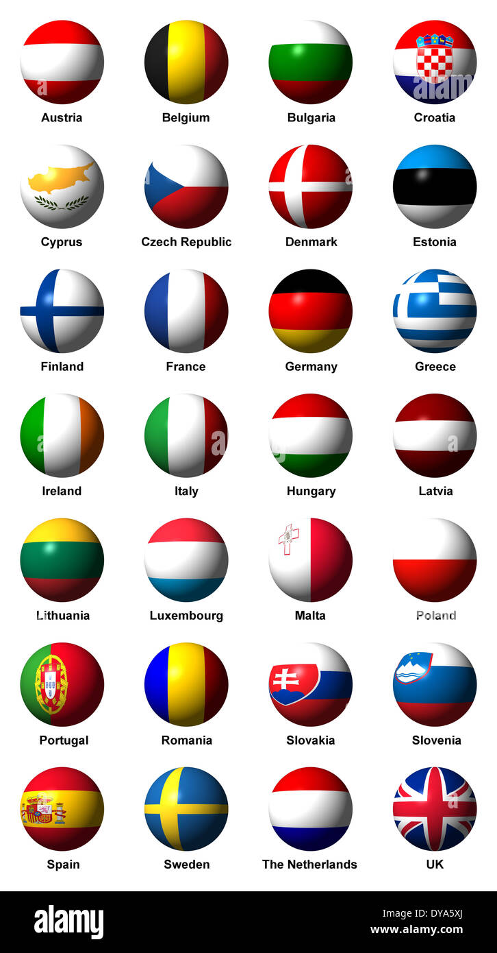 European flags collage hi-res stock photography and images - Alamy