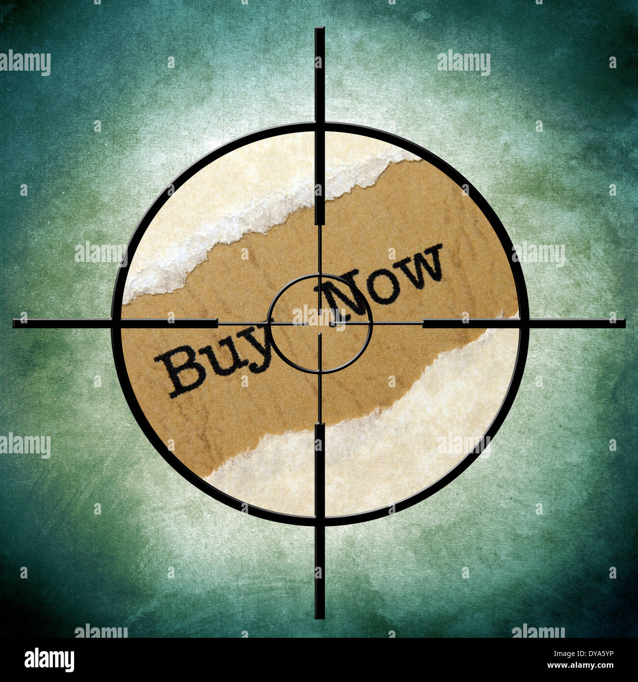 Buy now text in target Stock Photo - Alamy