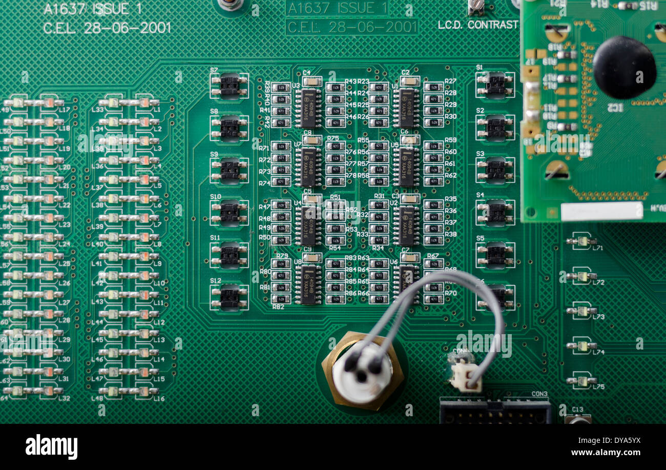 Green circuit board Stock Photo - Alamy