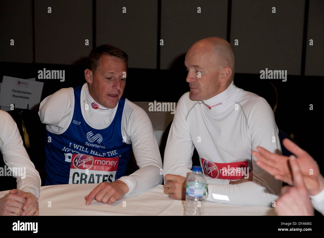 London,UK,11th April 2014,Paralympians Danny Crates and Robert Matthews ...