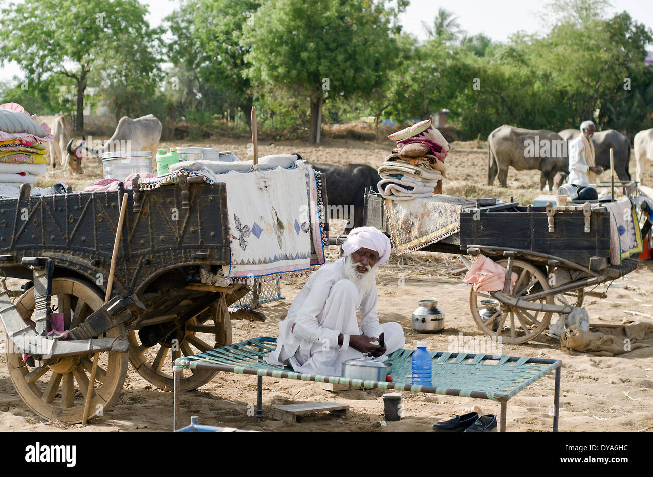 Lohar(Black smith) gypsy with his caravan ,Kutch ,India Stock Photo - Alamy