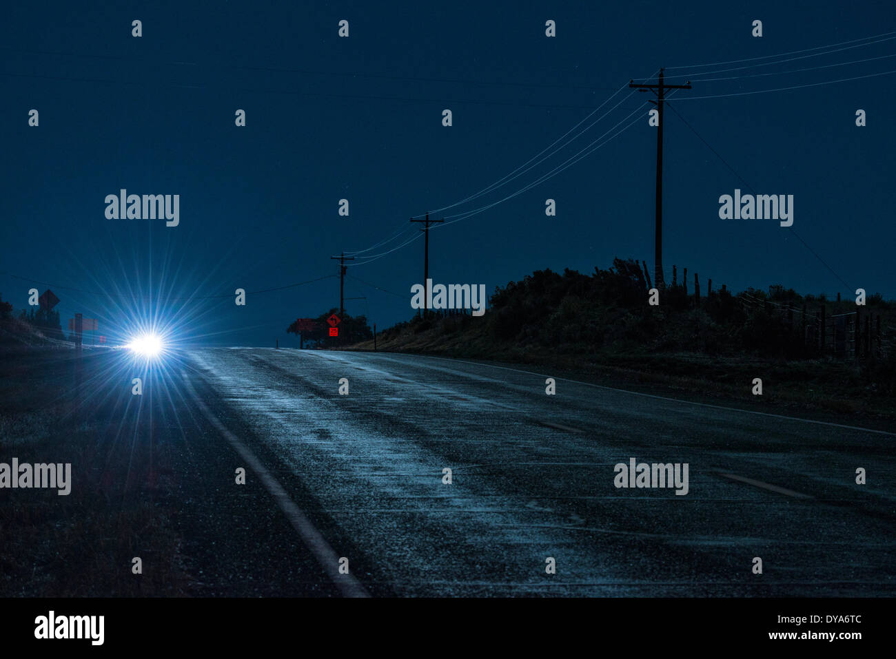 North America, Utah, Colorado Plateau, highway, dark, noir, night, car ...