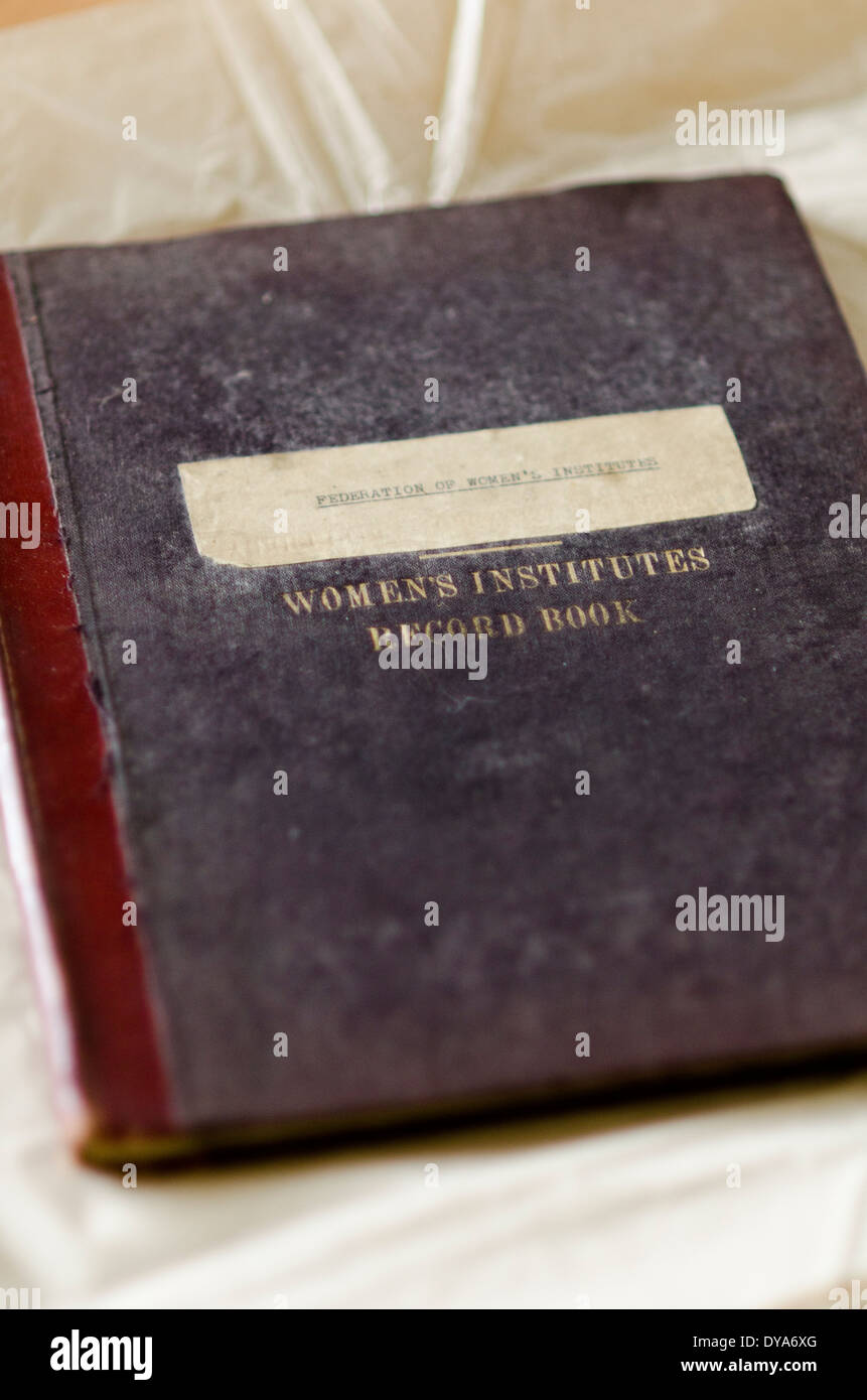 WI Minute book, cover, close up, book with handwriting, womens ...